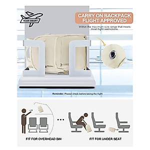 Travel Carry on Backpack, Aesthetic Laptop Backpack Purse for Women Men Airline Approved, Waterproof Personal Item Size Backpack Casual Daypacks for College, Business with USB Charging Port, Beige