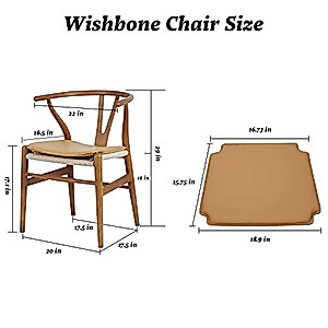 Forsho Wishbone Chair with PU Soft Seat Cushion,Mid-Century Solid Wood Y Back Weave Dining Chair（Ash Wood - Walnut + Cushion）