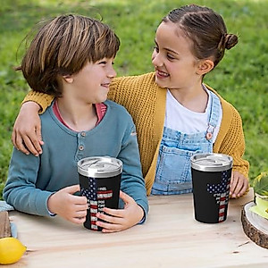12oz Tumbler I Stand For The Flag I Kneel For The Cross Stainless Steel Cup With Straw And Lid Spill Proof Bulk Double Wall Vacuum Reusable Water Tumblers For Cold Hot Drink
