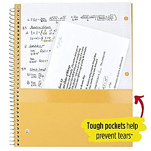 Five Star Spiral Notebook, 3 Subject, College Ruled Paper, 150 Sheets, 11" x 8-1/2, Customizable Cover, Color Selected For You, 1 Count (08232)