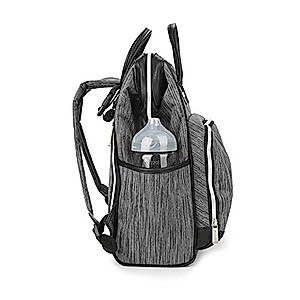 Bananafish Diaper Bag - Multi-Function Design Nappy Bag for Baby Care or Travel - Carry or Wear as Backpack - Large Capacity in Trendy, Stylish Design, Dark Grey