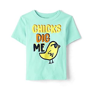 The Children's Place Baby Toddler Boys Short Sleeve Multi Color Graphic T-Shirt, Easter Chick, 3T