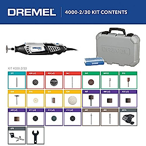 Dremel 4000-2/30 Variable Speed Rotary Tool Kit - Engraver, Polisher, and Sander- Perfect for Cutting, Detail Sanding, Engraving, Wood Carving, and Polishing- 2 Attachments & 30 Accessories
