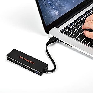 GT Media 4-Port USB 3.0 Hub, High Speed Data Transfer Splitter, 4-in-1 USB 15cm Connector for PC Computer Laptop Desktop