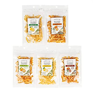 Dry Candied Japanese Citrus Peels - Variety Pack (Yuzu, Amanatsu, Iyokan, Kawachi Bankan & Blood Orange), 5.11 oz