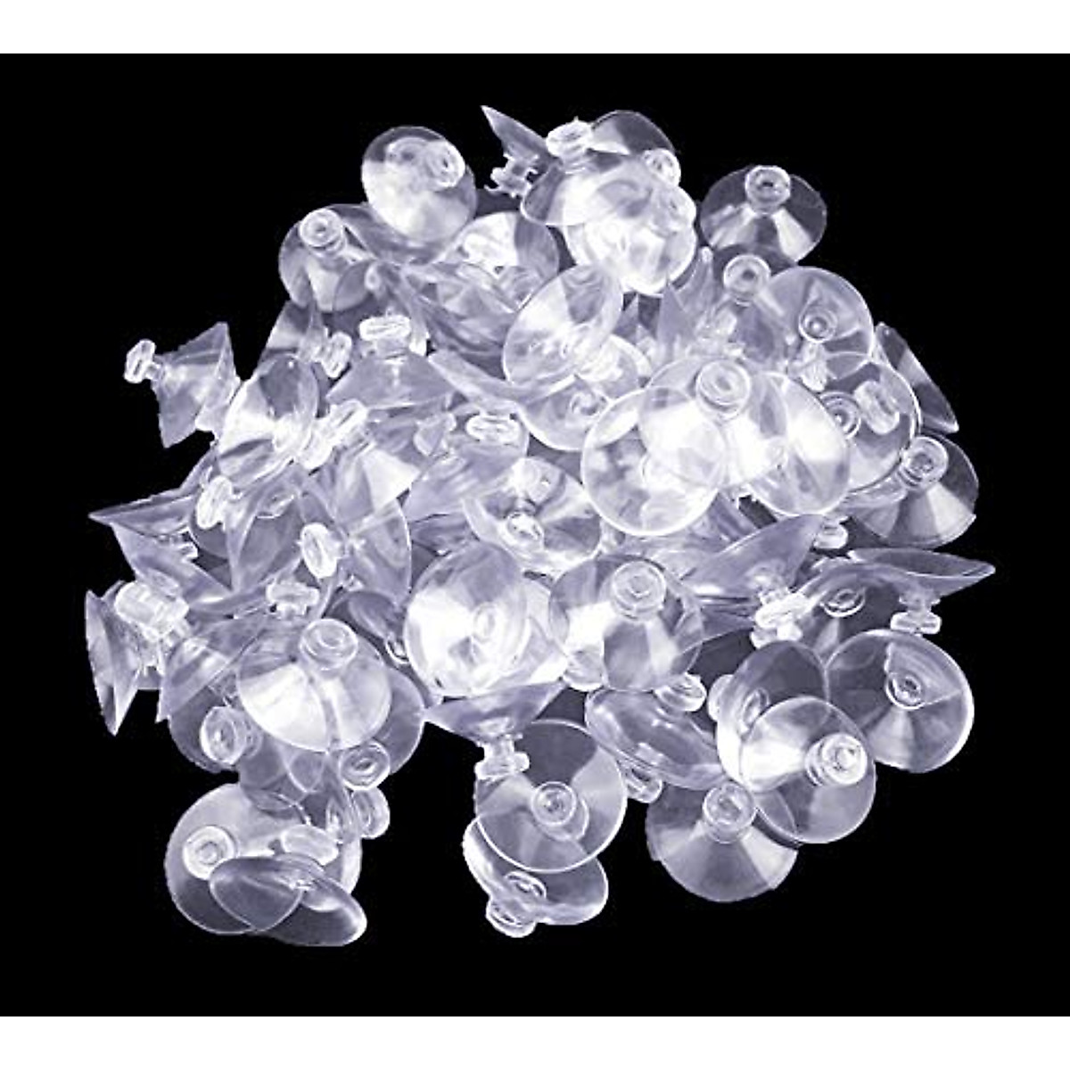 Hyamass 100pcs Mini Clear Plastic Suction Cups Without Hooks (Diameter 20mm)