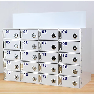 BatanE Acrylic Cell Phones Storage Cabinet, Cell Phone Locker Box with Door Locks and Keys, Wall Mounted Phone Lock Box, Classroom Phone Organizer for Office School Classroom Factory,15Slots