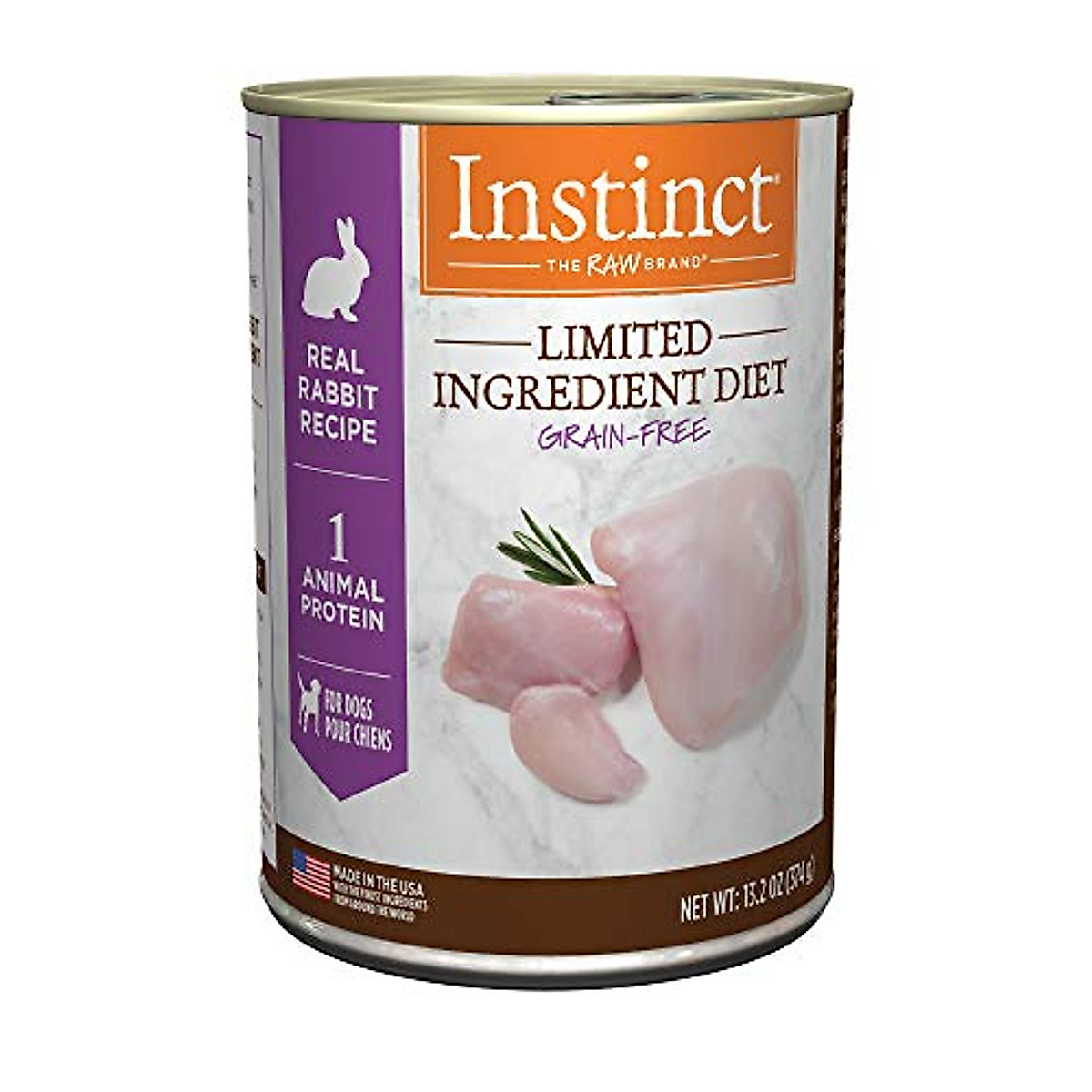 Instinct Limited Ingredient Diet, Wet Canned Dog Food, Grain Free - Real Rabbit, 13.2 oz. Cans (Pack of 6)