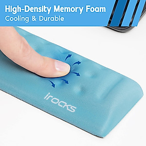i-Rocks IRC41 Ergonomic Keyboard Memory Foam Wrist Rest Pad with Anti-Slip Base; Provides Cushioned Support and Pain Relief for Office, Gaming, Computer, Laptop, and Typing. (Black)