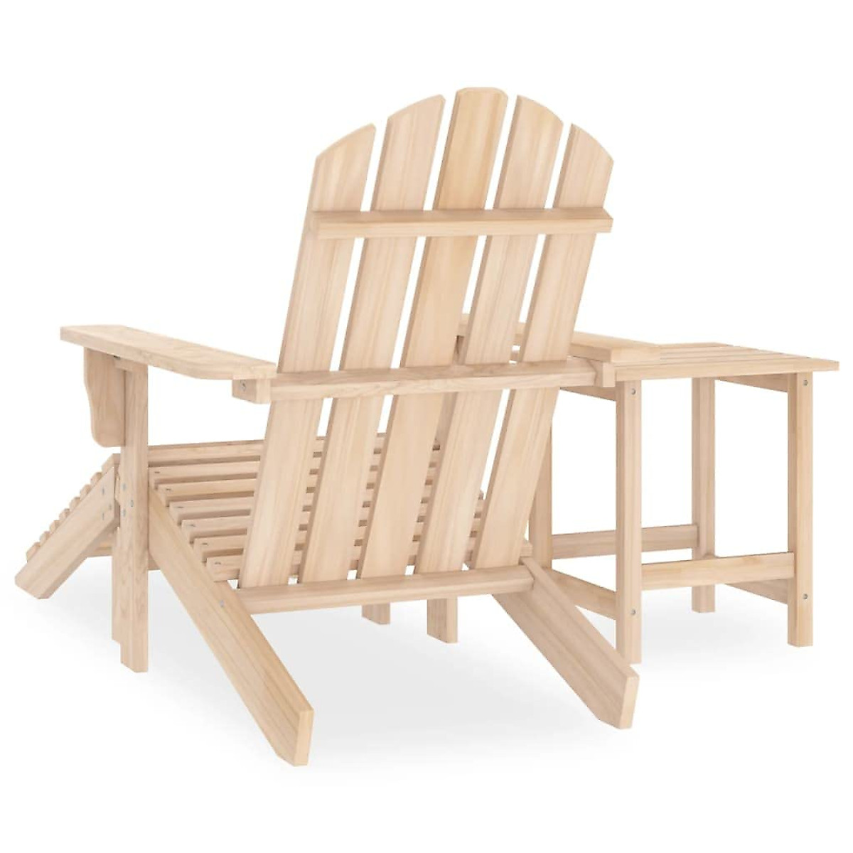 Tidyard Patio Adirondack Chair with Ottoman and Table Solid Fir Wood Outdoor Fire Pit Chair Wooden Garden Armchair for Porch Pool Lawn Deck Backyard Balcony Outdoor