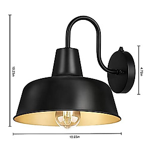 CINOTON Dusk to Dawn Outdoor Wall Sconces, Matte Black Outdoor Farmhouse Barn Light, IP65 Waterproof Porch Light Wall Mount, Anti-Rust Exterior Wall Lighting Fixture for House, Entryway, Garage 2-Pack