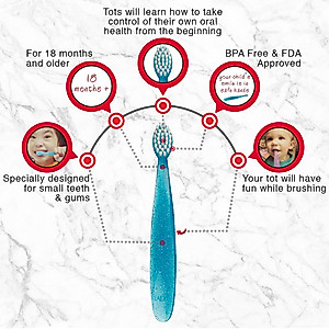 RADIUS - Totz Toothbrush, Specially Designed for Small Teeth and Gums, For 18 Months and Older (6 per case)
