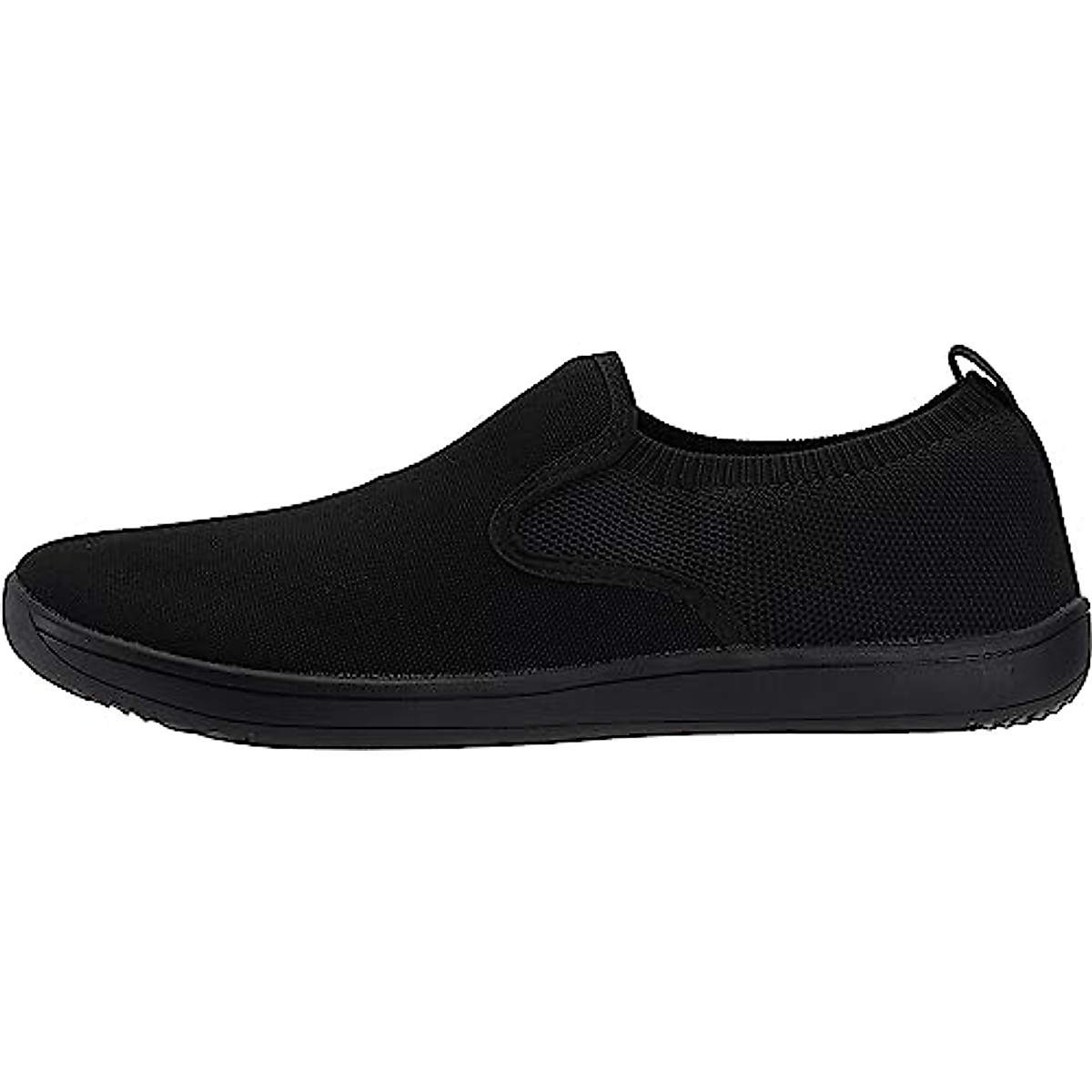 WHITIN Wide Toe Box Barefoot Sneakers for Men Slip on Fashion Canvas Minimalist Shoes Zero Drop Sole Size 9.5 Width 10W Casual Walking All Black 43