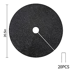 20.5 Inch Non-Woven Tree Mulch Ring, Thickened Tree Protector Mat, Plant Cover with 20 Staples Stakes, Round Anti Grass Gardening Landscaping Fabric Cover for Weed Control Root Protection (6 Pack )