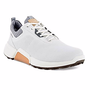 ECCO Women's Biom Hybrid 4 Gore-TEX Waterproof Golf Shoe, White/Silver Grey, 6-6.5