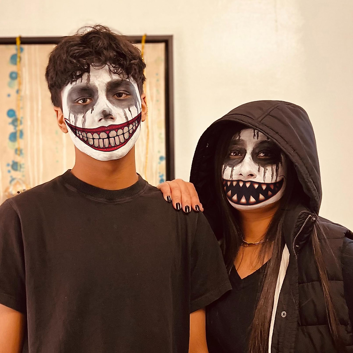 75+ PCS 21 Sheets Halloween Prank Makeup Temporary Tattoos, Horror Clown Face Tattoos, Face Decals Fake Tattoos for Adults and Kids, Zombie Makeup Scar Cosplay Halloween Tattoos for Party Halloween