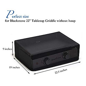 Zipcase 22 Inch Table Top Griddle 600D Heavy Duty Waterproof BBQ Cover with Elastic Hoop, Compatible with Blackstone 22 Inches Table Griddle Only Without Griddle Hood