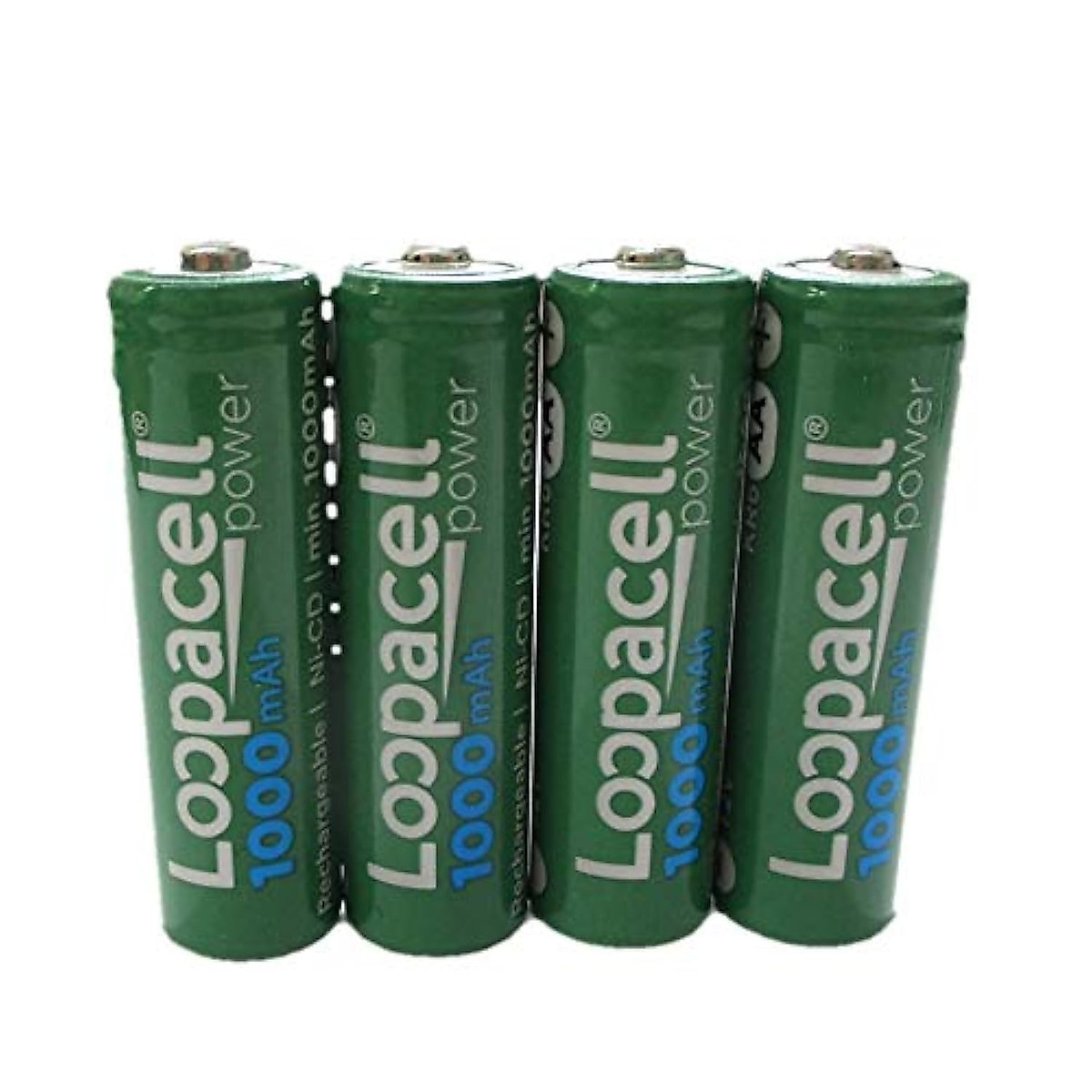 LOOPACELL 4 AA Rechargeable NiCD Battery, 1.2V 1000mAh High Capacity AA Batteries