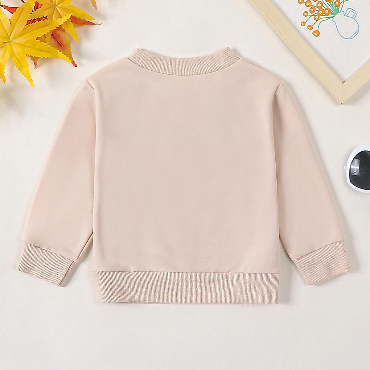 Winioder Mommy and Me Matching Outfits Letter Print Crewneck Pullover Sweatshirt Long Sleeve Shirt Tops Baby Clothes (Baby,Matching Beige,0-6 Months)