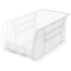 Akro-Mils 30240 AkroBins Plastic Hanging Stackable Storage Organizer Bin, 15-Inch x 8-Inch x 7-Inch, Clear, 12-Pack