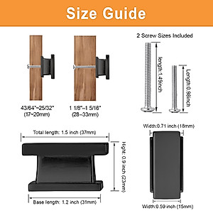 VEHCIL 20 Pack Square Matte Black Cabinet Knobs Black Drawer Dresser Knobs Cabinet Handles for Cupboard Closet Bathroom Kitchen Cabinet Hardware,Solid Zinc Alloy