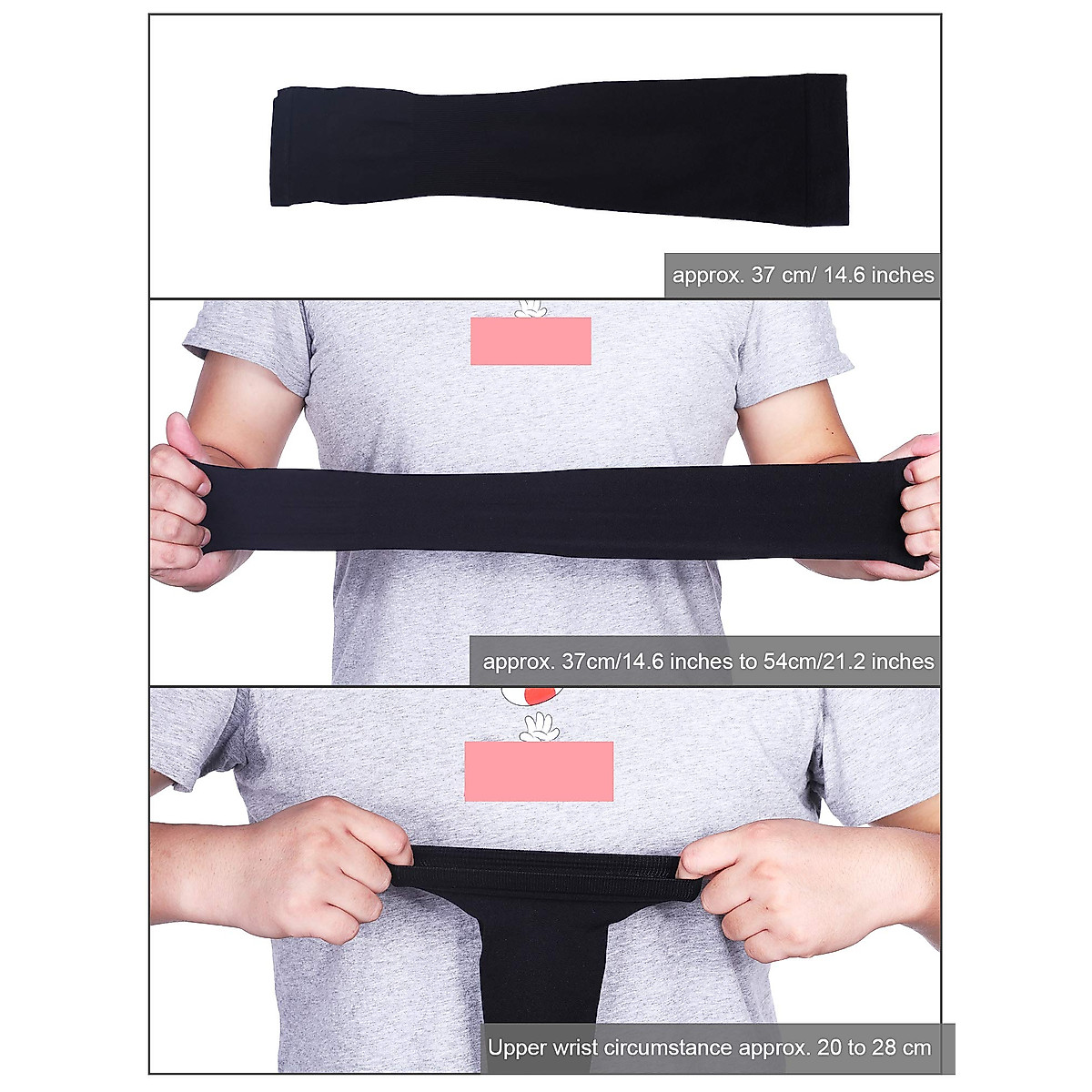 Boao 10 Pairs UV Sun Protection Arm Sleeve for Men Women Work Cooling Compression Tattoo Cover Up Sleeves for Cycling Fishing (Fresh Black)