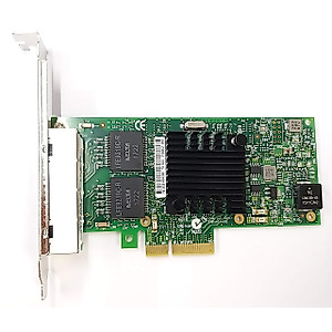 HINYSENO 4 Port RJ-45 10/100/1000Mbps PCI-Express x 4 Gigabit Ethernet Server Adapter 4 Port Network Interface Controller Card for I350AM4 Chipset, Compare to Intel I350-T4