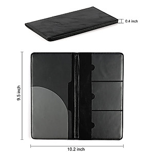 UYYE Auto Car Registration and Insurance Holder - PU Leather Vehicle Glove Box Organizer Wallet, Interior Accessories Case Holder for Essential Automobile Documents（Black）