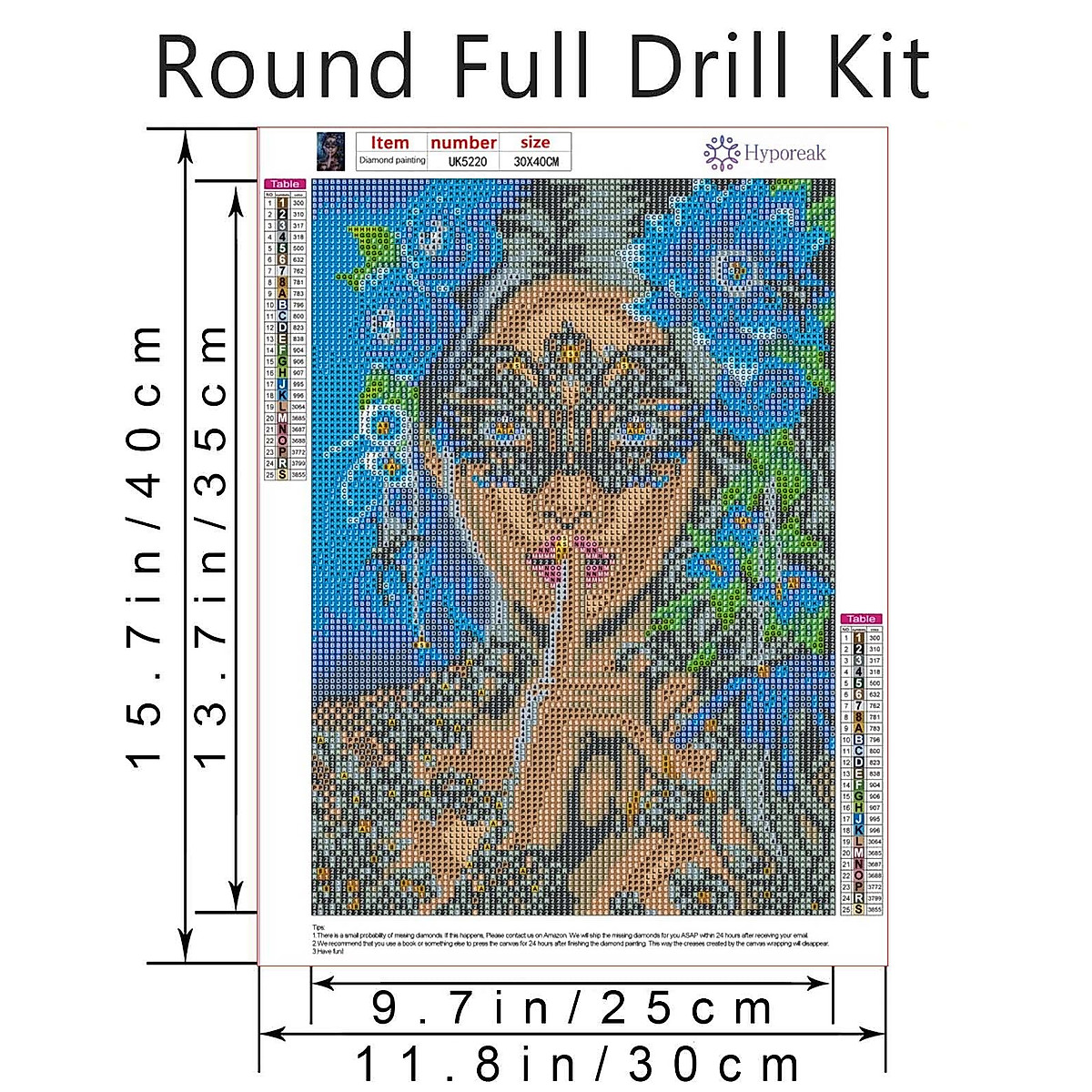 Hyporeak Diamond Painting Kits for Adults,Diamond Art Kit,5D Diamond Painting Kit Full Drill Round for Gift,Wall Decor,Relaxing(12x16)