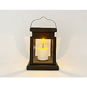 Solar Lights Outdoor Hanging Lanterns, Candle Flickering Flame Effect LED Solar Lights,Warm White, Decorative Lighting with Stakes for Patio, Garden, Lawn, Deck, Tent, Tree, Yard- Waterproof