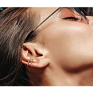 Amelia Fashion 16 Gauge Implant Grade Titanium Hinged Segment Hoop Rings with Rectangular Baguette CZ Outer side (Choose Color) (Black/Clear)