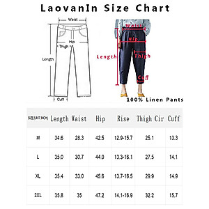 LaovanIn Women's Linen Cropped Pants Tapered Ankle Capris Trousers Elastic Waist Medium Beige