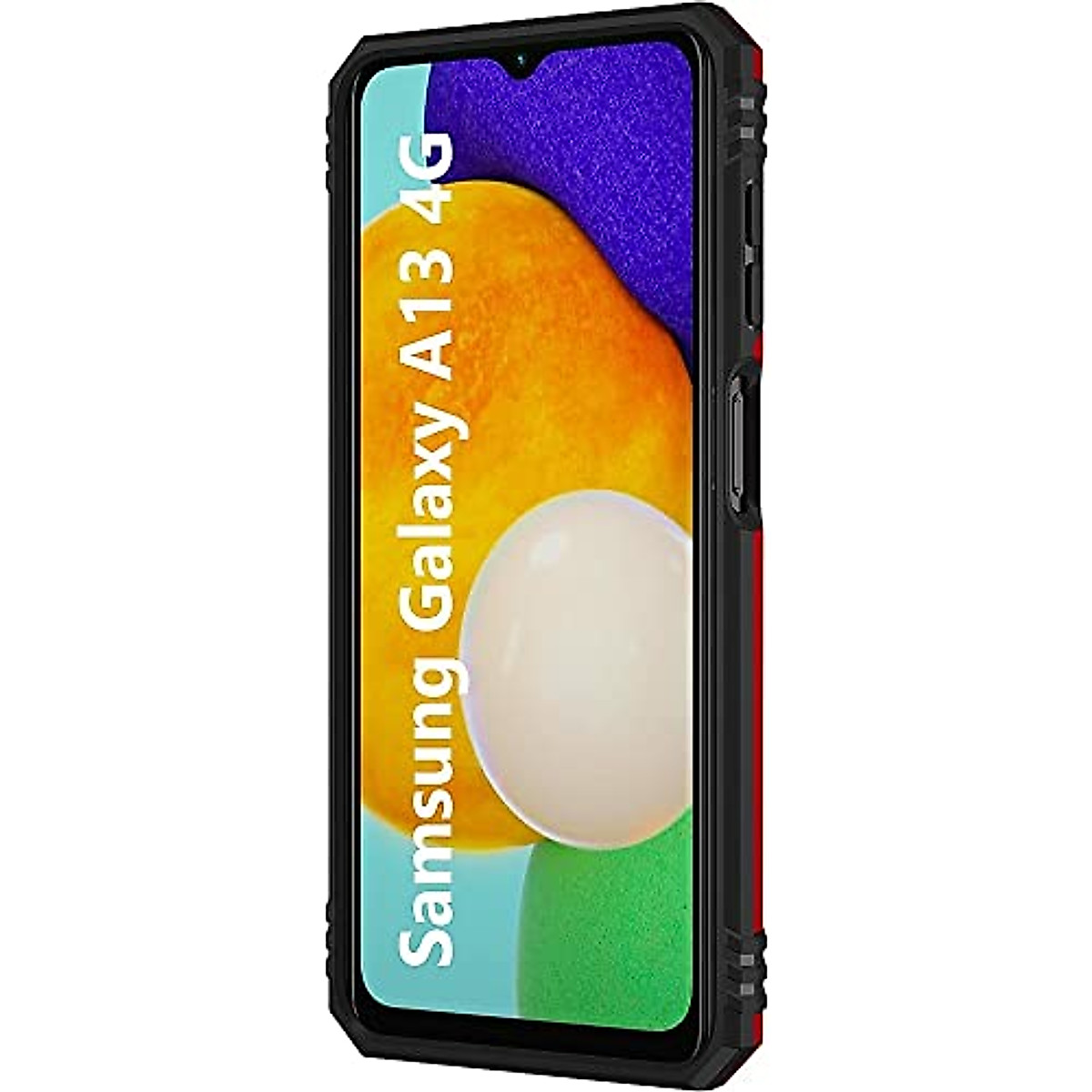 SaharaCase Military Kickstand Series Case Cover for Samsung Galaxy A13 LTE (2022) - Holder/Kickstand/Belt Clip - Rugged Protection Anti-Slip Grip Slim Fit (Red)