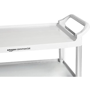 AmazonCommercial 3 Shelves Utility Cart with 400 lbs Loading Capacity, Grey (613)