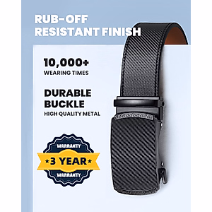 Zitahli Belt Men, Ratchet Belt Dress with 1 3/8" Premium Leather,Slide Belt with Easier Adjustable Automatic Buckle,Trim to Fit Size 40"-46"