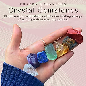 Crystal Candle, Chakra Candle, Spiritual Candle, Intentional Meditation Candles, Candles with Crystals Inside, Manifestation Candle, Healing Stones Crystal Candles, Real Crystal Healing Candle