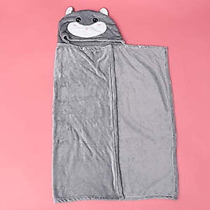 Garneck Stuffed Animal Blanket,Cute Cartoon Cape Cloak Adults Baby Cartoon Hooded Hamster Style Blanket for Friends Family Winter Use(Hamster)