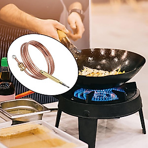 Joyzan Gas Stove Thermocouple Universal Heater Thermocouple Kit Temperature Sensors Adaptors 5 Nuts Propane Natural Gas Pilot Assembly Fireplaces Replacement Stoves Heating Device Pizza Ovens Boilers