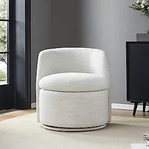 CHITA Swivel Barrel Chair, Comfy Boucle Accent Chair for Living Room, Cream