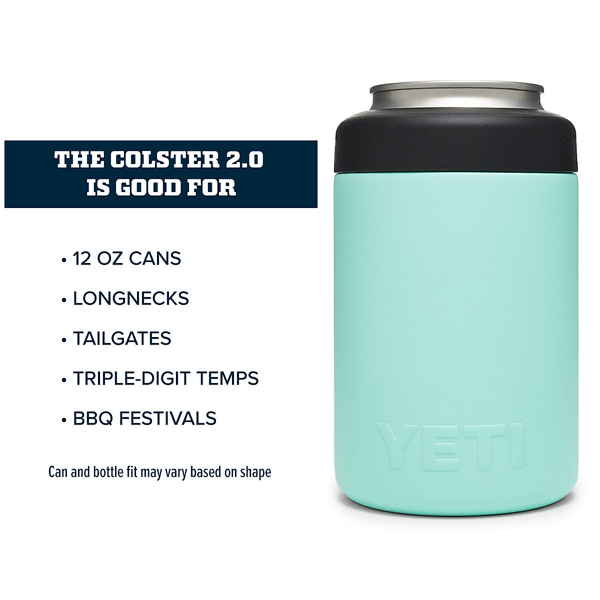 YETI Rambler 12 oz. Colster Can Insulator for Standard Size Cans, Seafoam, 1 Count (Pack of 1)