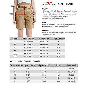 Nomolen Women's Hiking Cargo Shorts Lightweight Quick Dry Outdoor Golf Travel Shorts for Women with Zipper Pockets UPF 50+