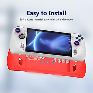 Silicone Case Protective Sleeve for ROG Ally, Soft Cover Protector for Rog Ally Game Console Drop-Proof Case with Full Protection (Red)