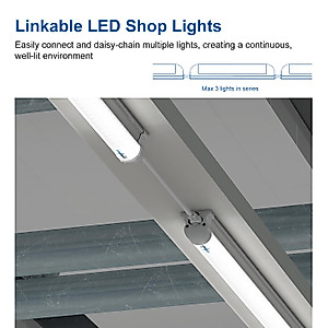 LUMINOSUM LED Shop Light 6ft, 42W LED Tube Light Fixture, Clear Cover Cool White 6000K, V-Shaped Integrated Fixture for Cooler Door Lighting, 20-Pack