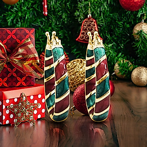 Christmas Hoop Earrings for Women Enamel Holiday Xmas Ornament Loop Earring Charm Jewelry Gift