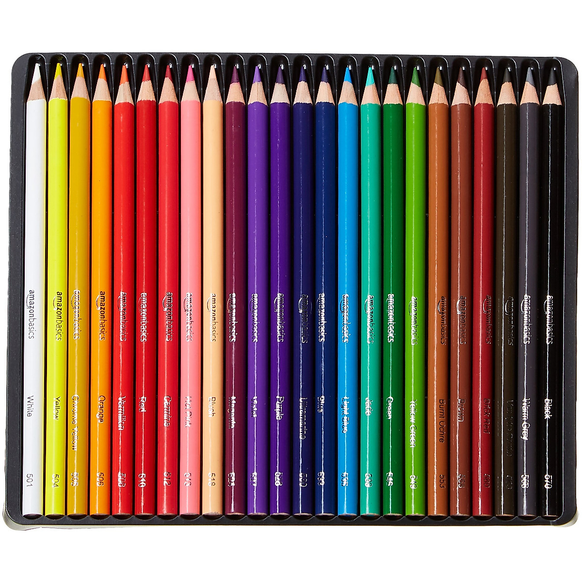 Amazon Basics Premium Colored Pencils, Soft Core, 24 Count (Pack of 1)