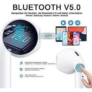 UCLL Wireless Headphones, Noise Canceling Bluetooth Headphones Stereo IPX5 Waterproof in-Ear Sports Bluetooth Headphones with Mini Charging Case and Built-in Microphon,for iPhone Android