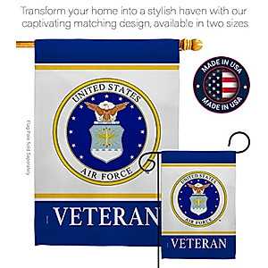 USA Decoration Air Veteran Garden Flag Armed Forces USAF United State American Military Retire Official House Decoration Banner Small Yard Gift Double-Sided, 13"x 18.5", Thick Fabric