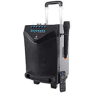 Rockville ROCKnGo 8" Rechargeable PA Speaker w/Bluetooth+Headset+Wireless Mic