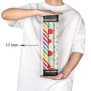 MAYPLUSS Birthday Wrapping Paper Roll - Mini Roll - 17 inch X 120 inch Per roll - Balloon Design (42.3 sq.ft.TTL)