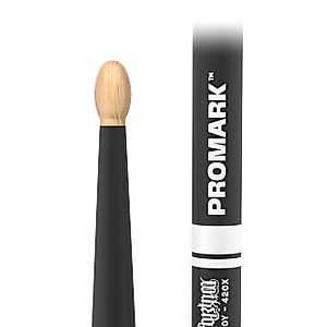 ProMark Drum Sticks - Mike Portnoy Drumsticks - ActiveGrip For Secure, Comfortable Grip - Gets Tackier As Your Hands Sweat - Active Grip Finish, Oval Wood Tip, Hickory Wood - 1 Pair